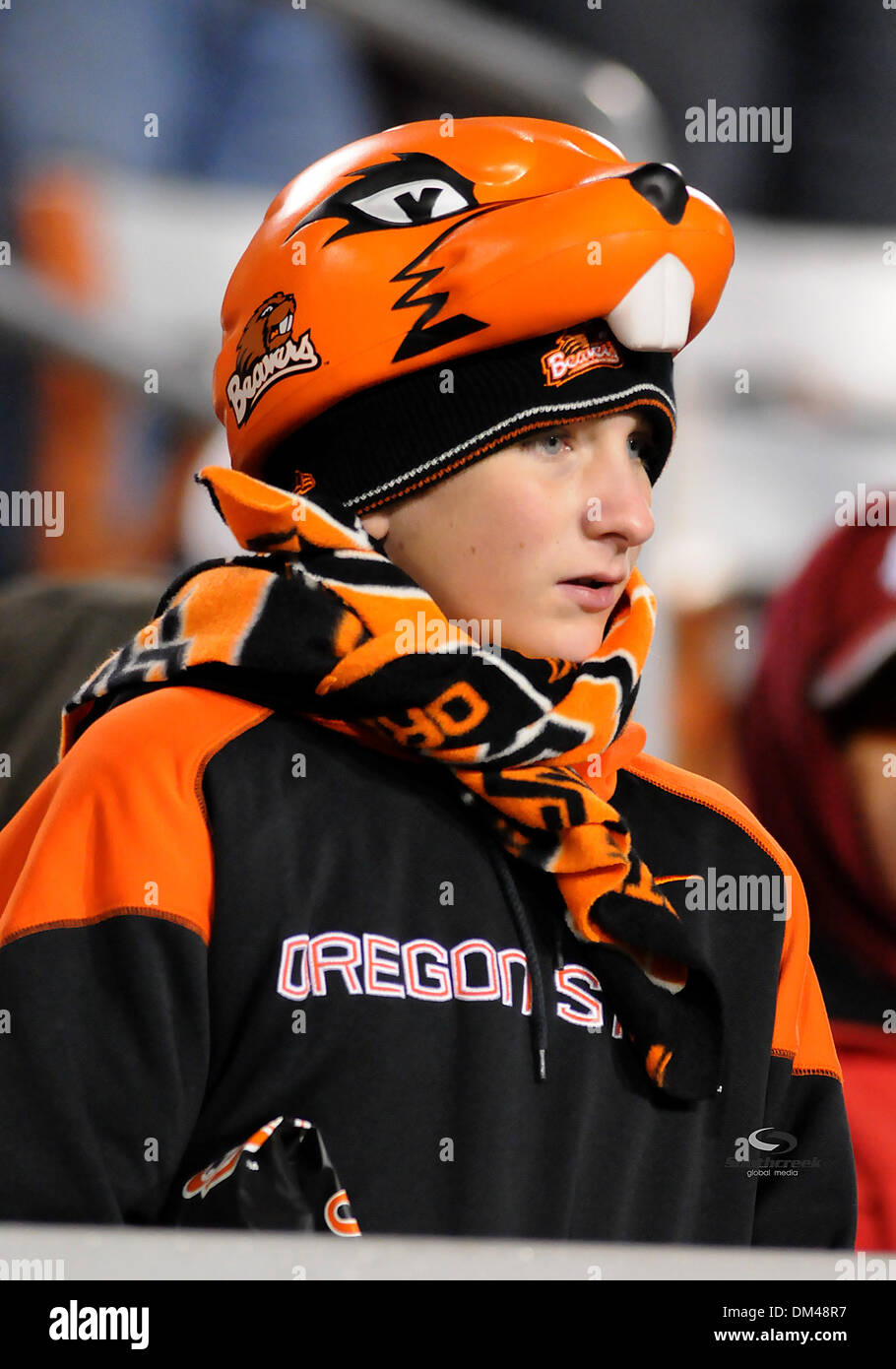 Oregon State football fans look on during a NCAA college football game ...