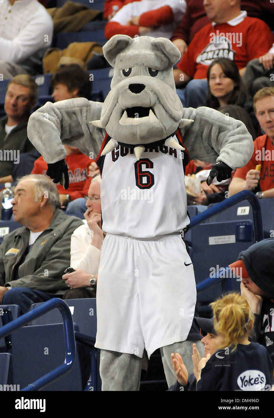 Gonzaga's mascot ''Butch'' tries to get the fans pumped during a NCAA ...