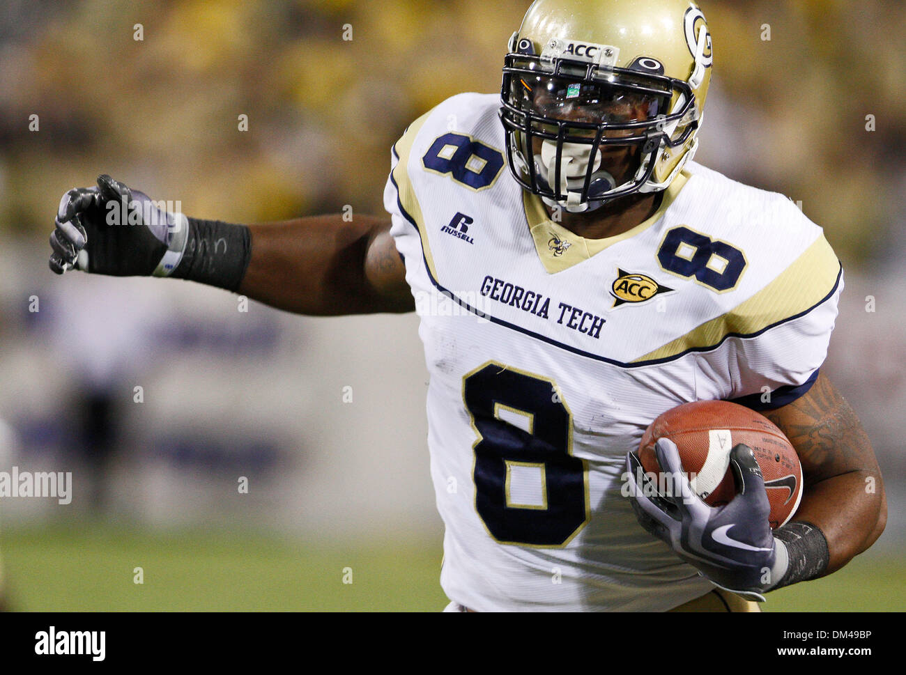 Georgia Tech wide receiver Demaryius Thomas (8) runs after a catch at ...