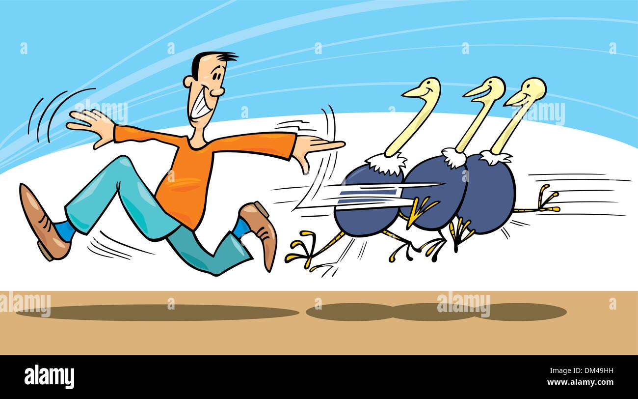 Man ostrich farm Stock Vector Images - Alamy