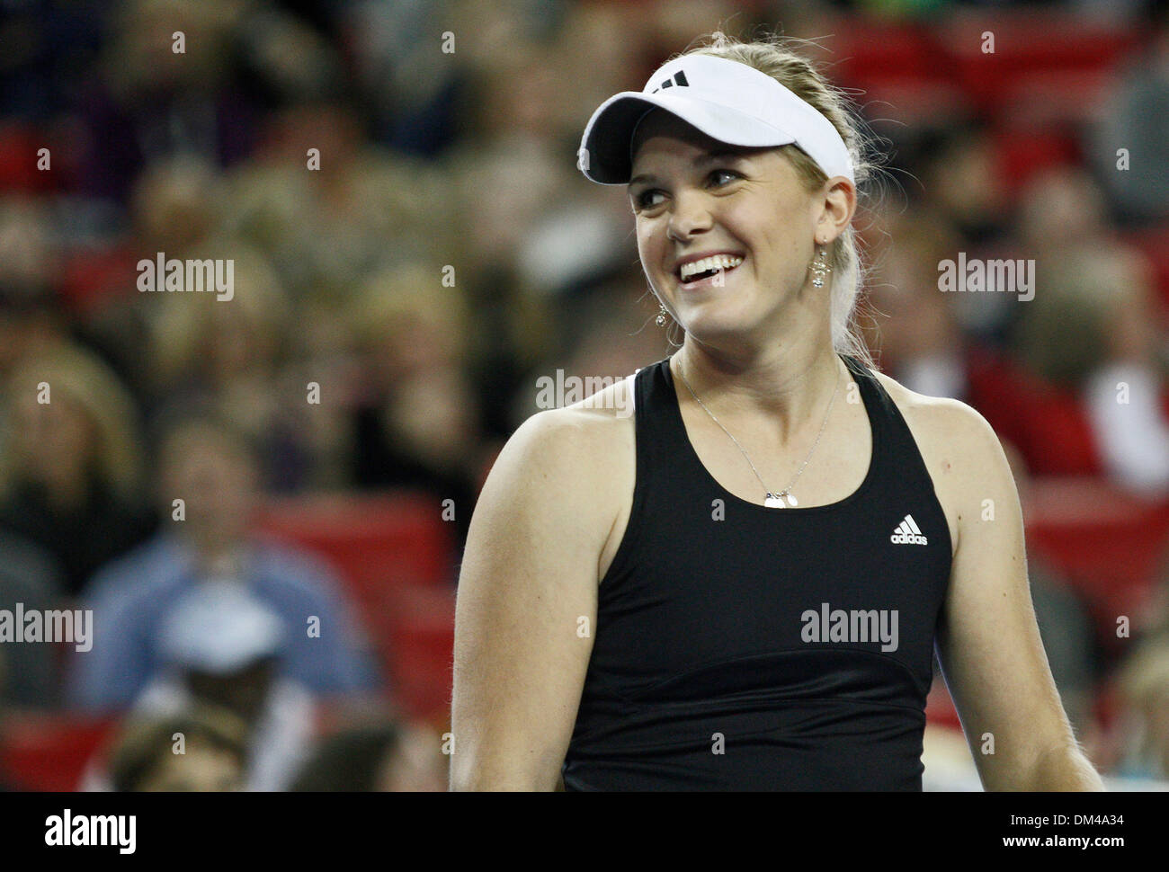 Melanie Oudin smiles at Rock n' Racquets in Stegeman Coliseum at the ...