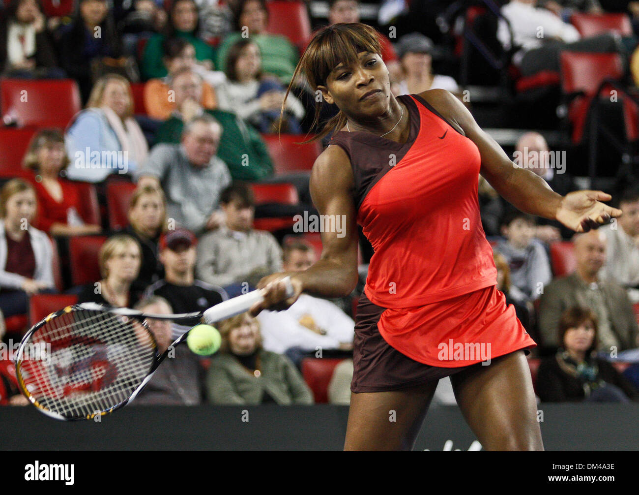 Serena Williams returns a serve at Rock n' Racquets in Stegeman ...