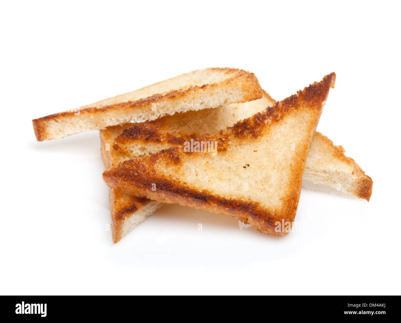Toasted bread slices. Isolated on white background Stock Photo - Alamy