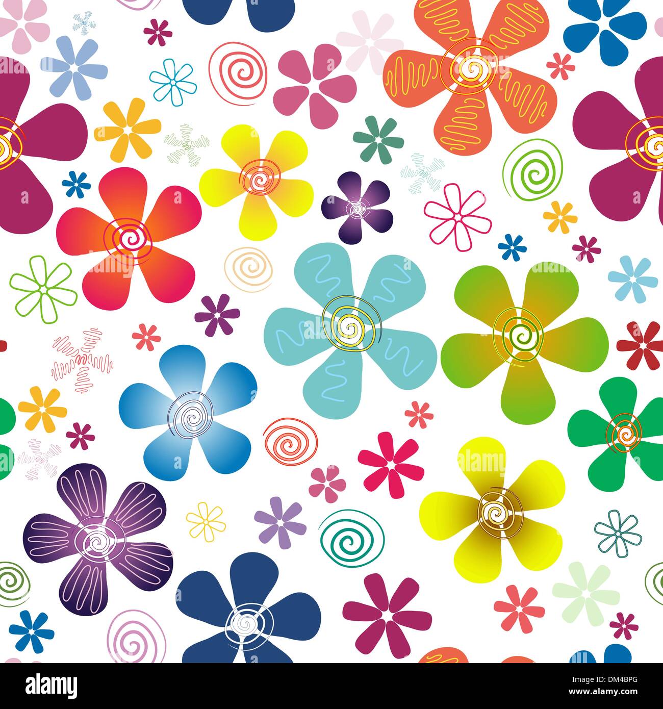 White seamless floral pattern Stock Vector Image & Art - Alamy