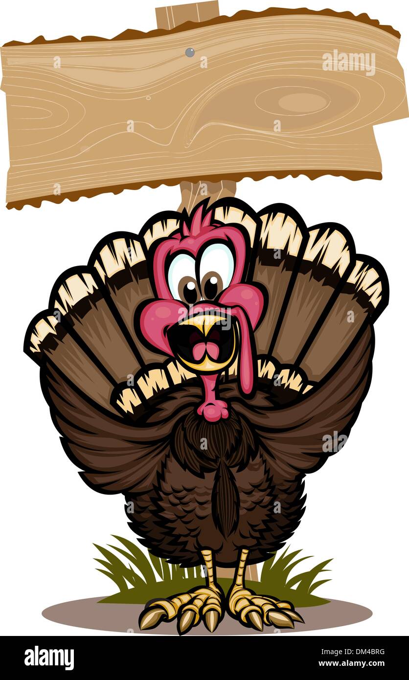 Thanksgiving sign cartoon turkey Stock Vector Images - Alamy