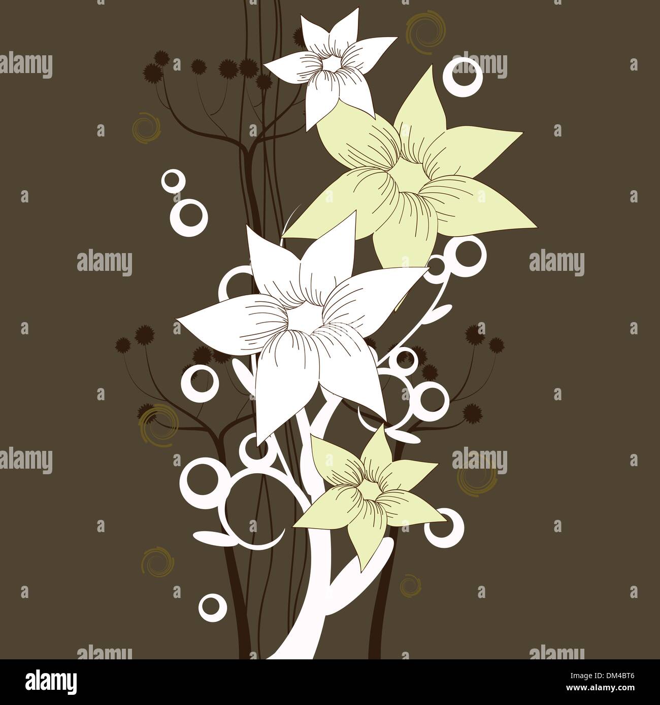 brown floral wallpaper Stock Vector Image & Art - Alamy