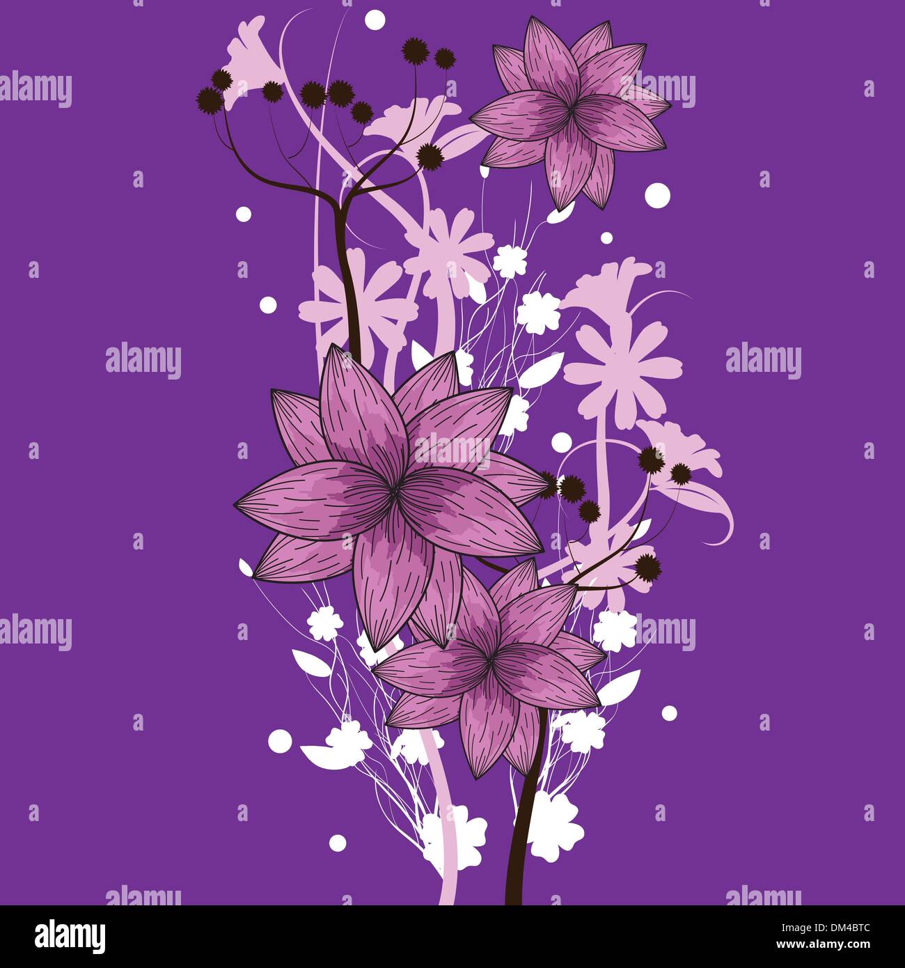 purple floral wallpaper Stock Vector Image & Art - Alamy