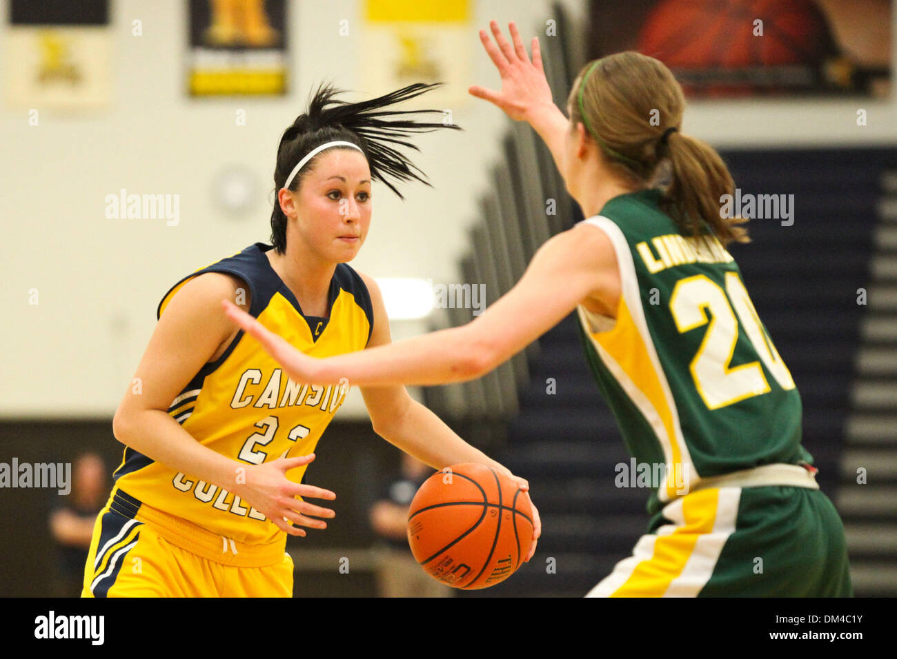 Canisius's Melissa Gardner (23) looks for an open player as Siena's ...