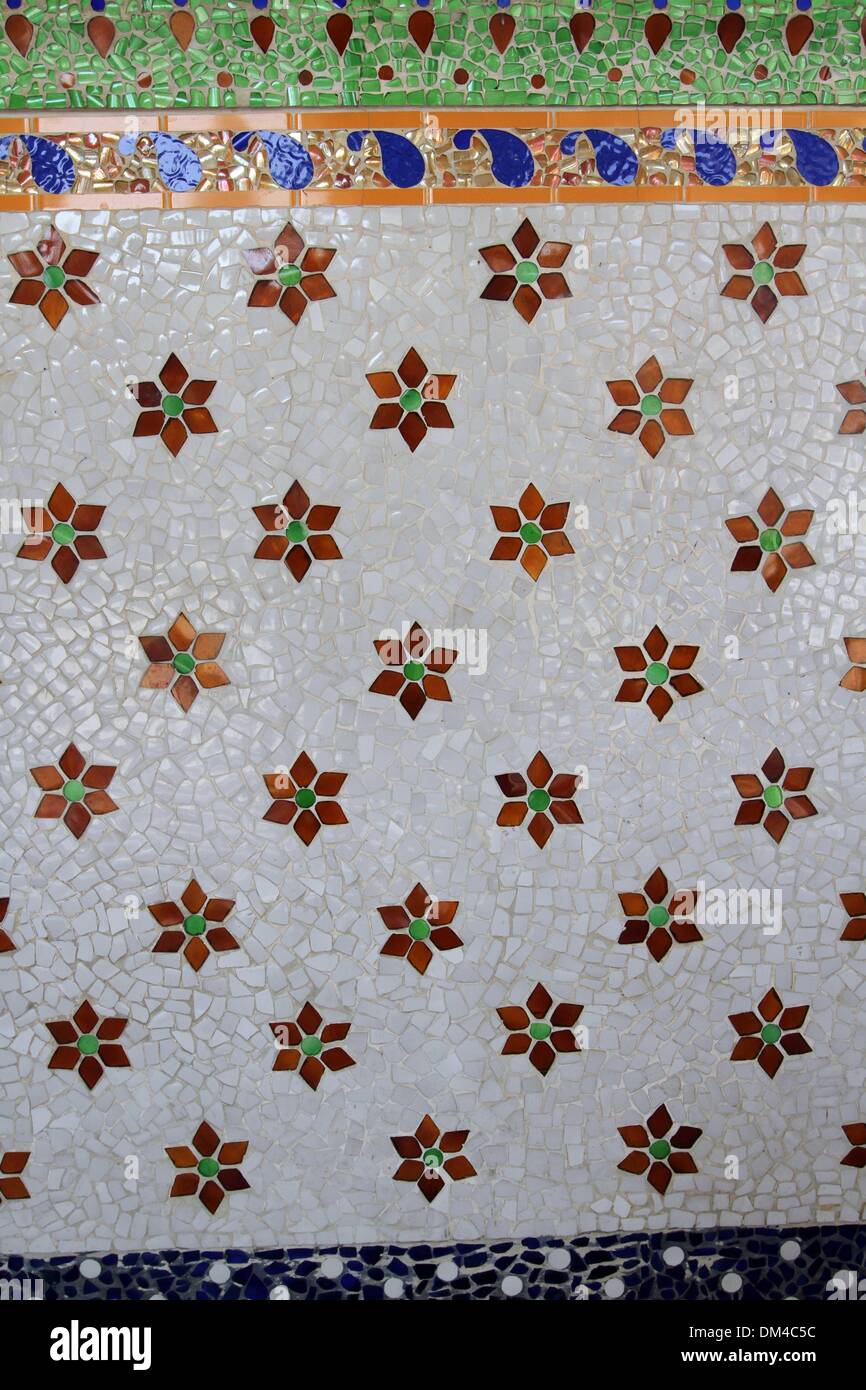 Patterns and motifs on the walls of The Star Mosque, locally known as ...