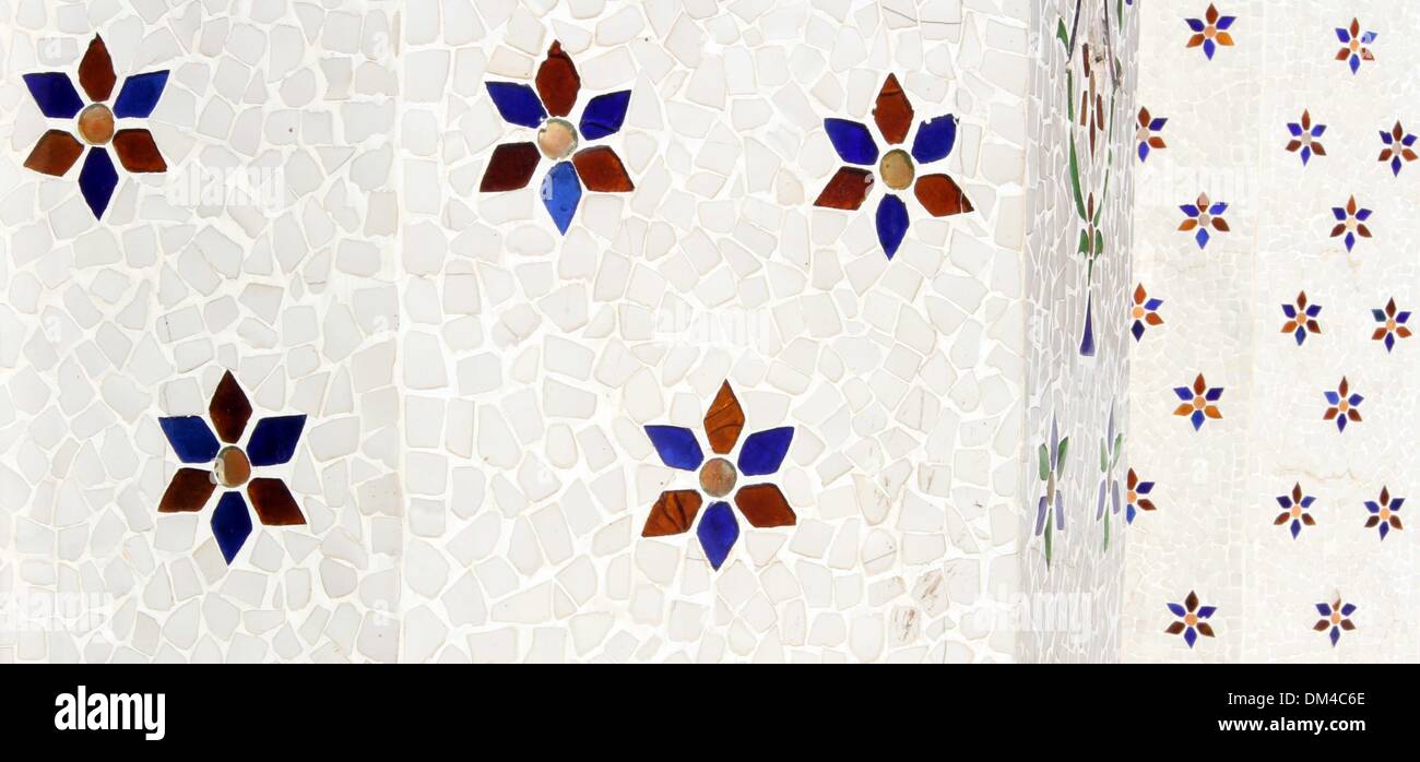 Patterns and motifs on the walls of The Star Mosque, locally known as ...