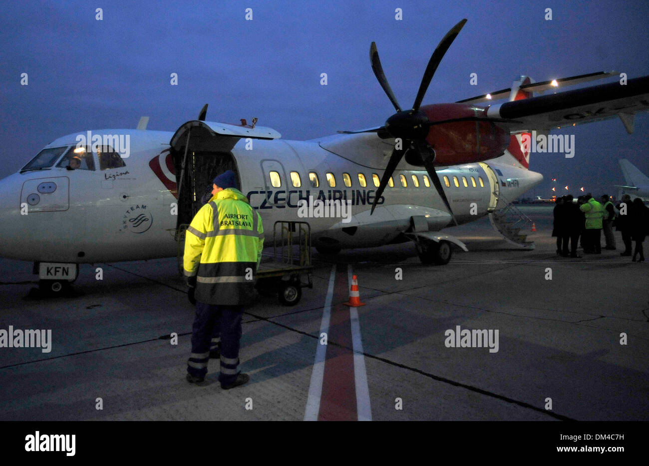 Airplane of Czech Airlines CSA at the Airport in Bratislava, Slovakia ...