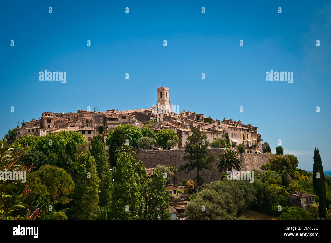 Panorama of hilltop village of Saint Paul de Vence, southeastern France ...