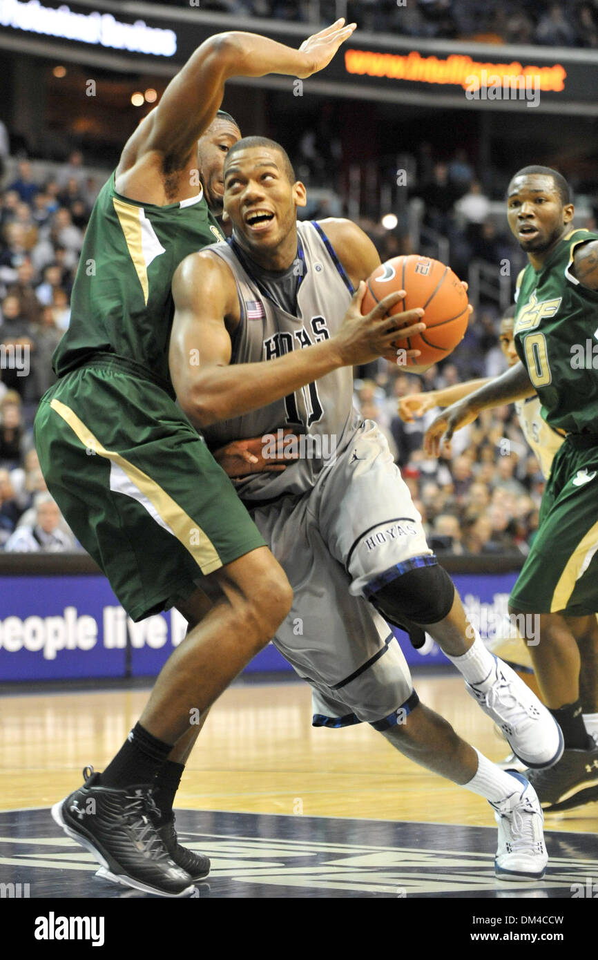 Washington D.C. Verizon Center. .Georgetown's Greg Monroe (10) under ...