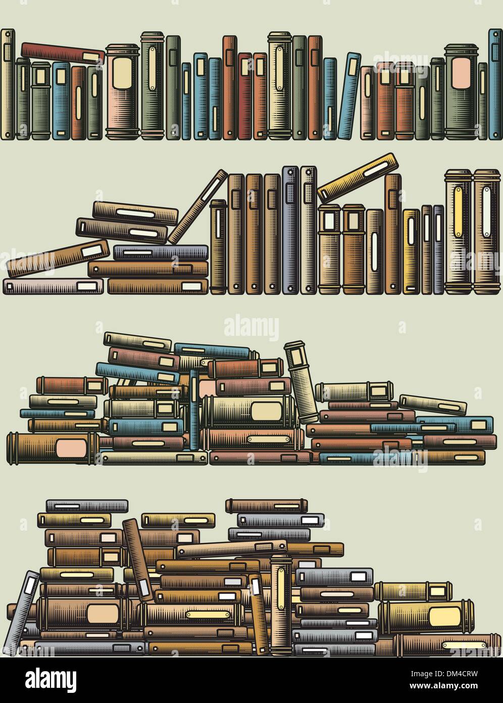 Pile old books book Stock Vector Images - Alamy