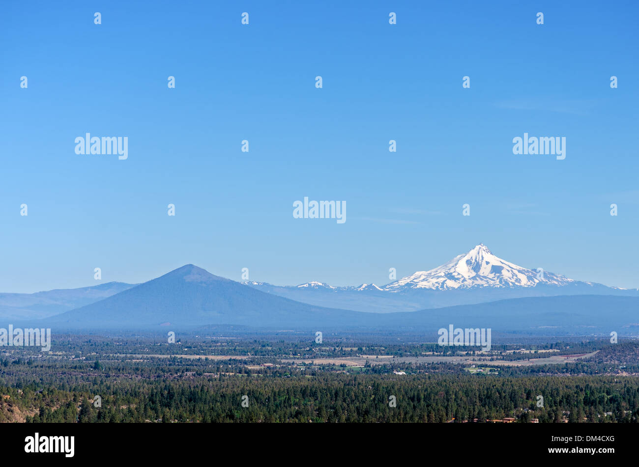 Mount Jefferson and a beautiful valley in Central Oregon Stock Photo ...