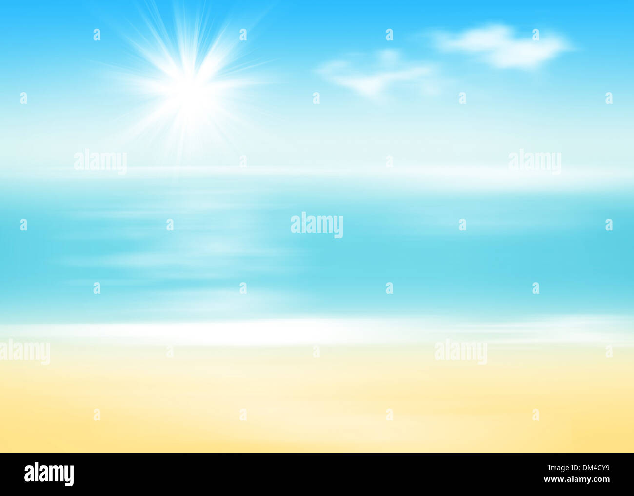 Beach and sea with sunny sky abstract background Stock Photo - Alamy