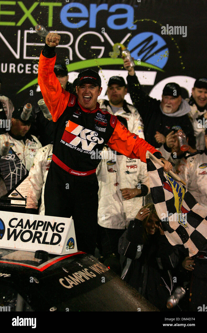 Timothy Peters celebrates the win in the NextEra Energy Resources 250 ...