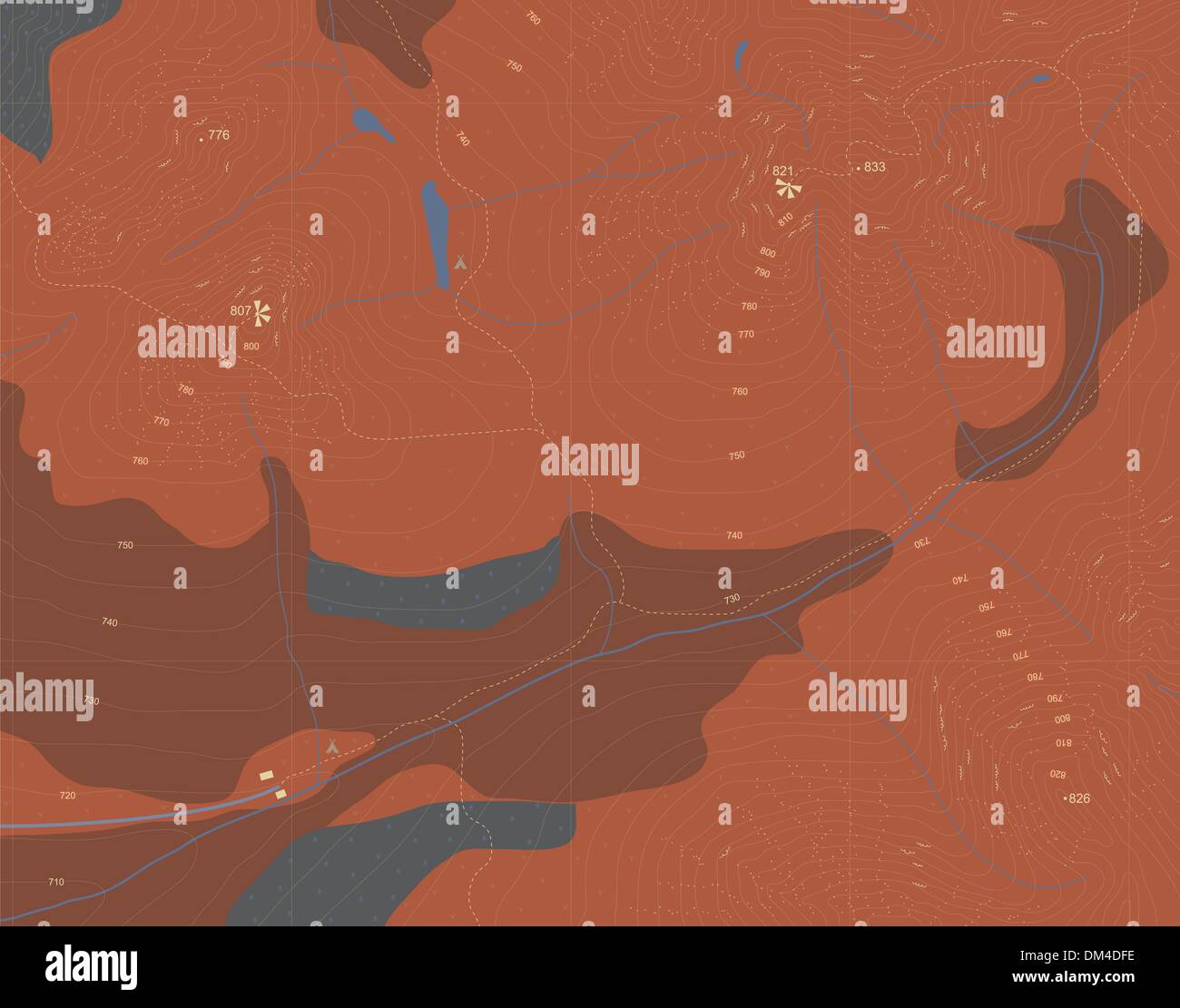 Contour map mountains hi-res stock photography and images - Alamy