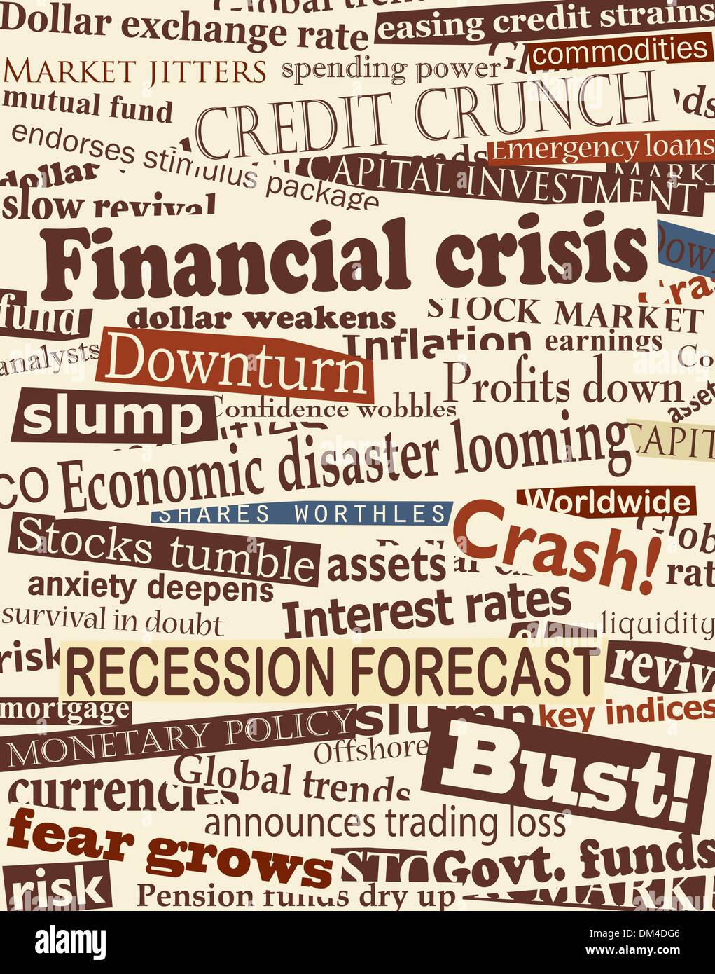 Financial crisis headlines Stock Vector Image & Art - Alamy