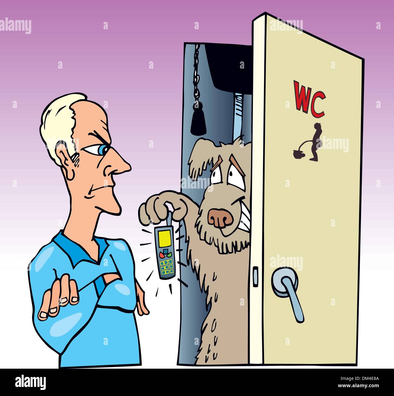 Man toilet phone Stock Vector Images - Alamy