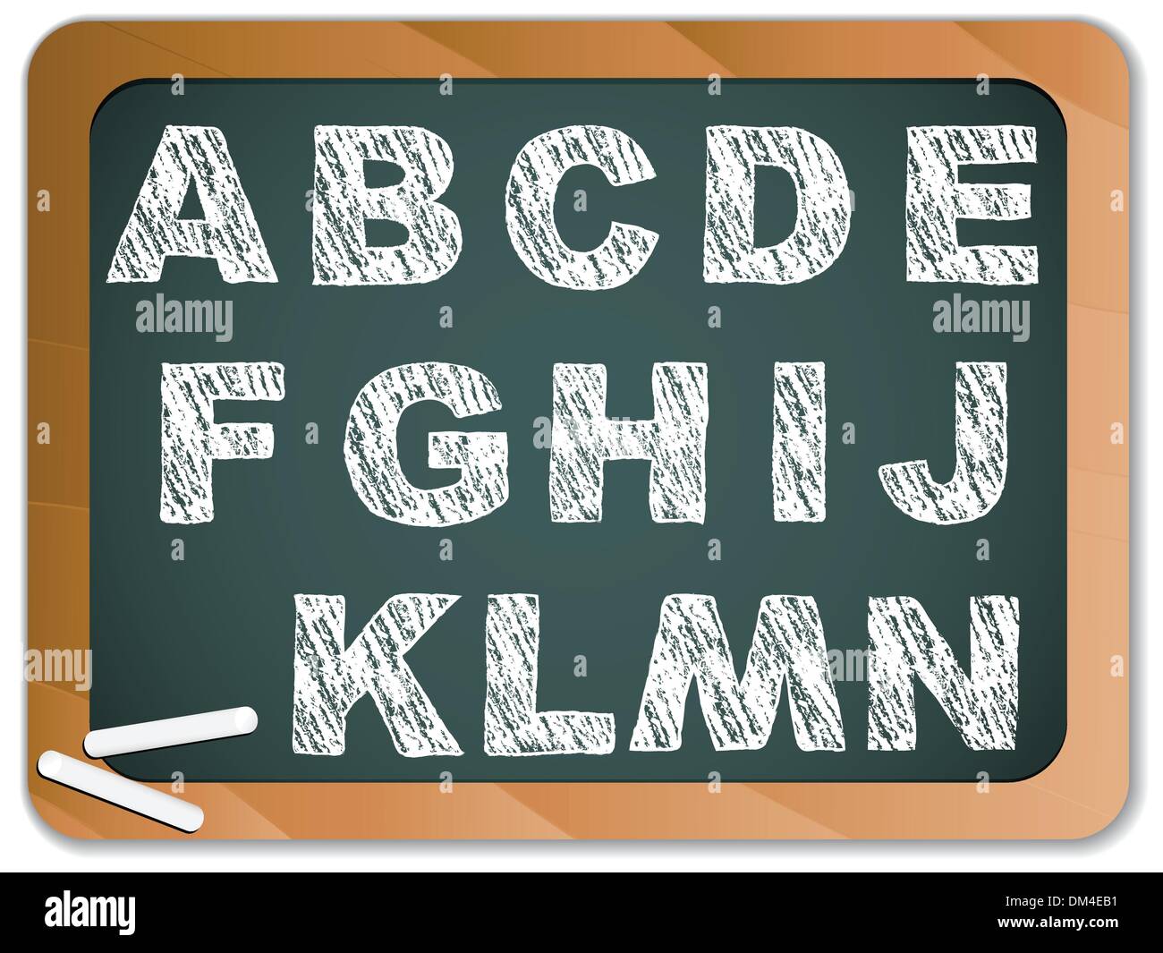 Chalk Alphabet on Blackboard Stock Vector Image & Art - Alamy