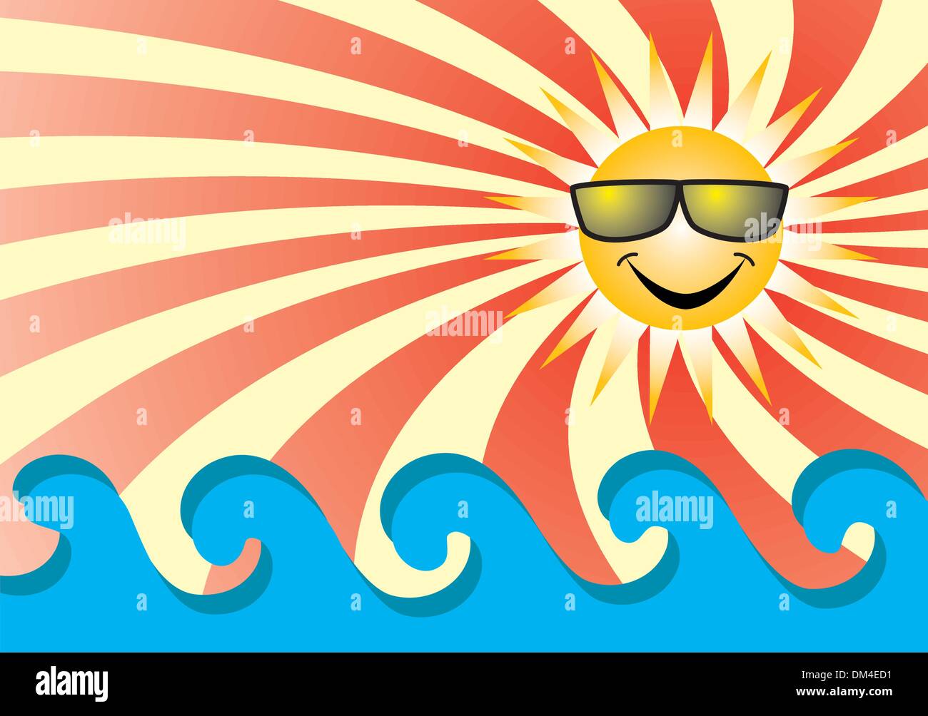 Red sun sea Stock Vector Images - Alamy