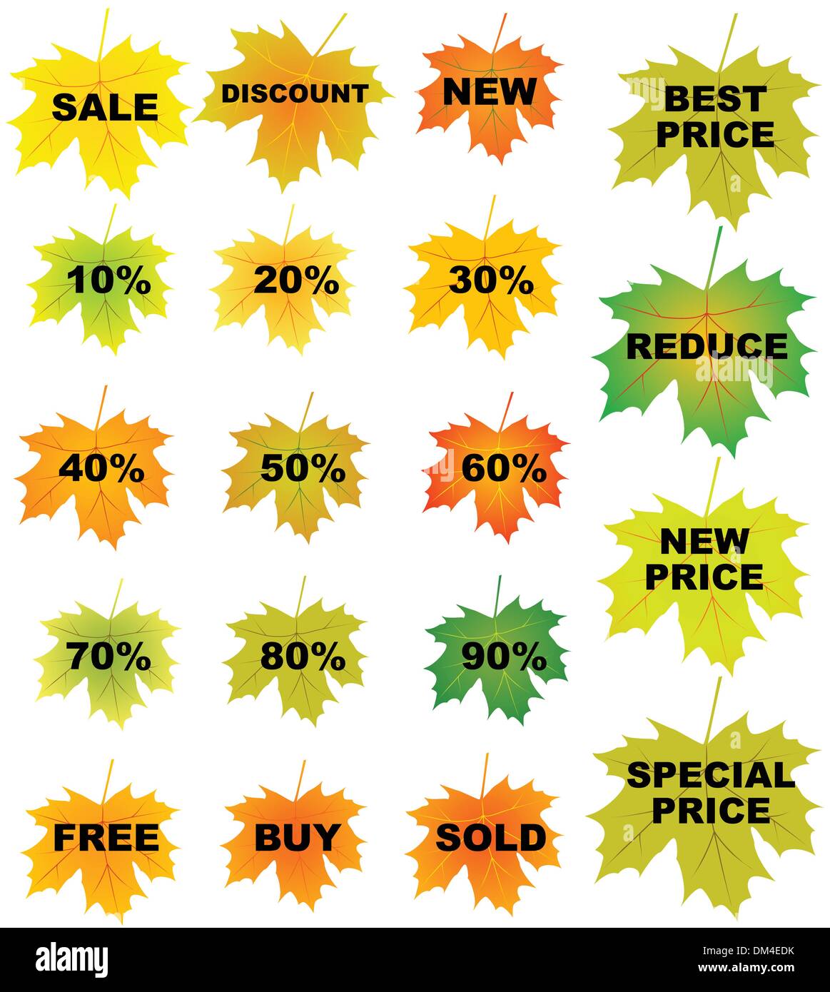 Set of autumn leaves price tags Stock Vector Image & Art - Alamy