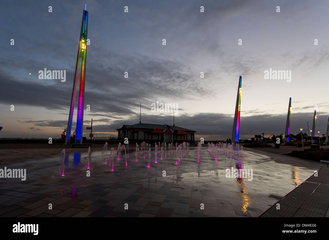 10/10/2013 100ft-tall lighting columns and fountain, Marine Parade ...