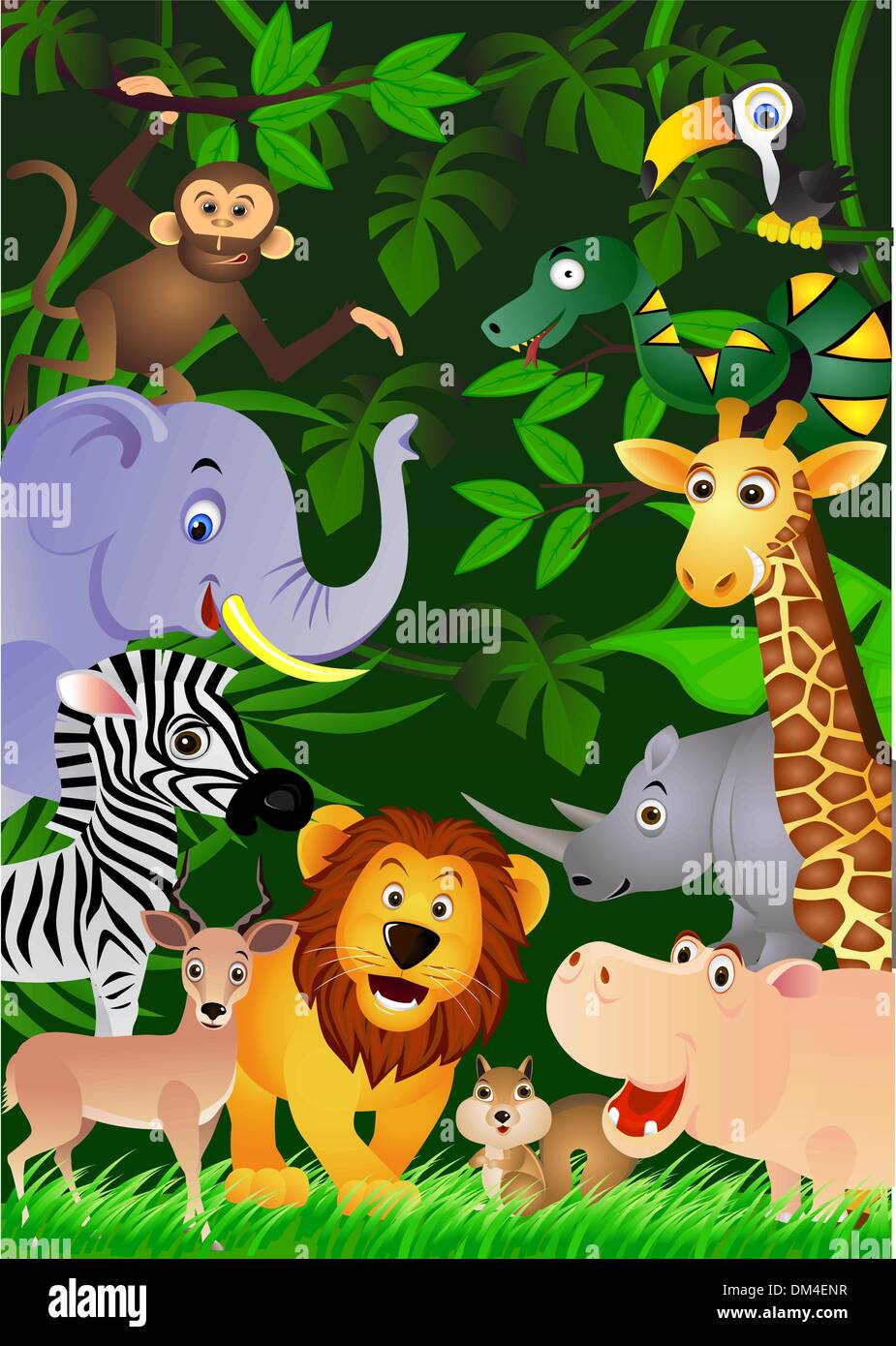 Vector illustration Funny animal cartoon Stock Vector Image & Art - Alamy