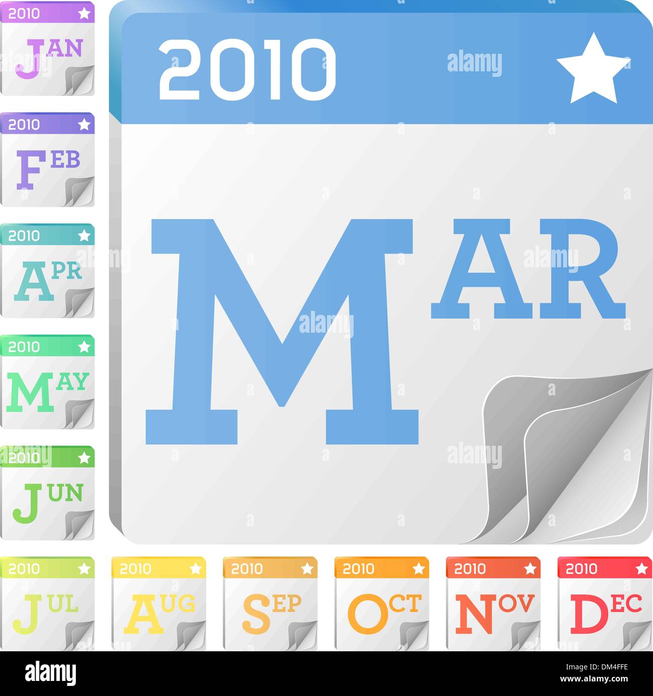 2010 Calendar Icons and Buttons Stock Vector Image & Art - Alamy