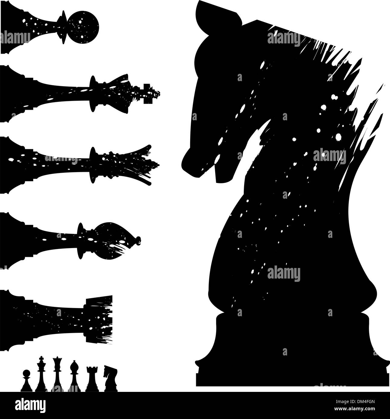 Chess pieces vector silhouette hi-res stock photography and images - Alamy