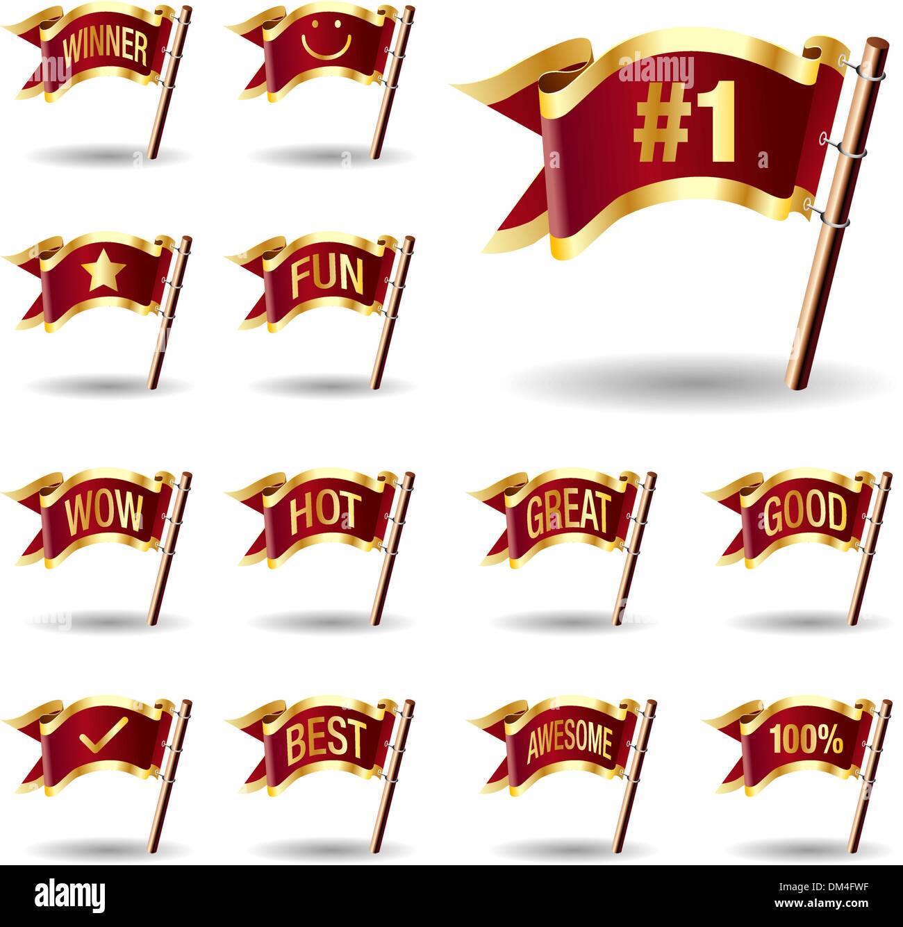 Promotion and advertising icons on vector flags Stock Vector Image ...