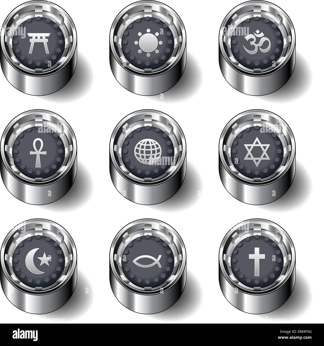 World religion icons on rubber vector buttons Stock Vector Image & Art ...