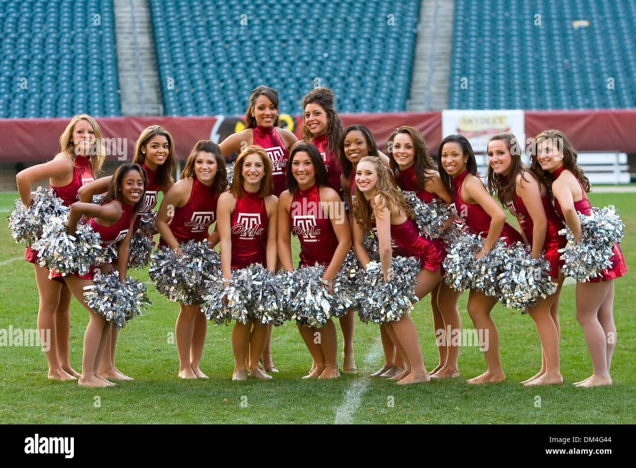 The Temple Owls Dimond Gem Dance Team following the NCAA football game ...