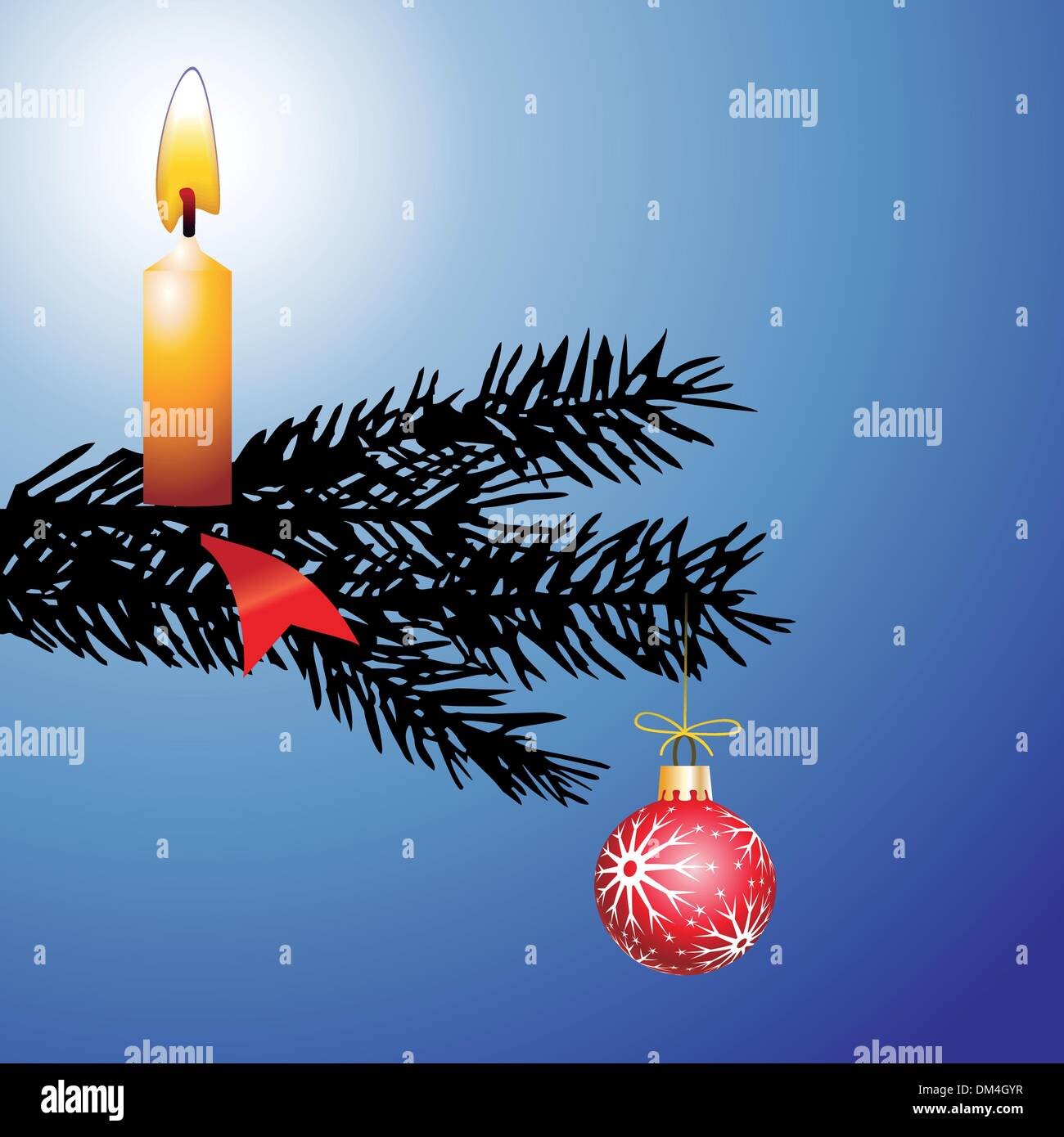 Christmas candle decoration on Stock Vector Images - Alamy