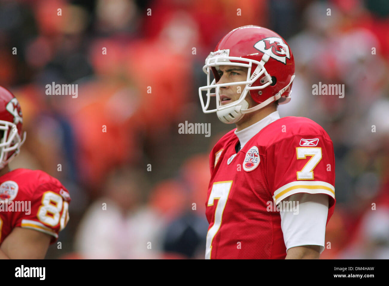 Kansas City Chiefs quarterback Matt Cassel (7) looks on during the NFL ...