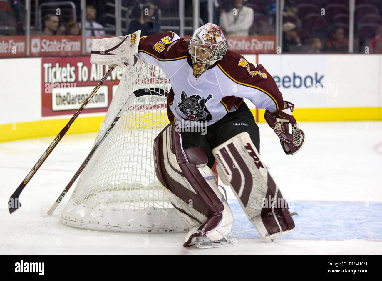13 December 2009: Chicago Wolves goalie Drew MacIntyre (30) during the ...