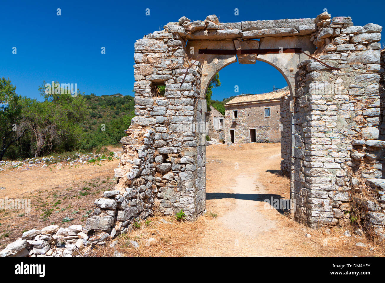 Old Ano Perithia village at Corfu island in Greece Stock Photo - Alamy