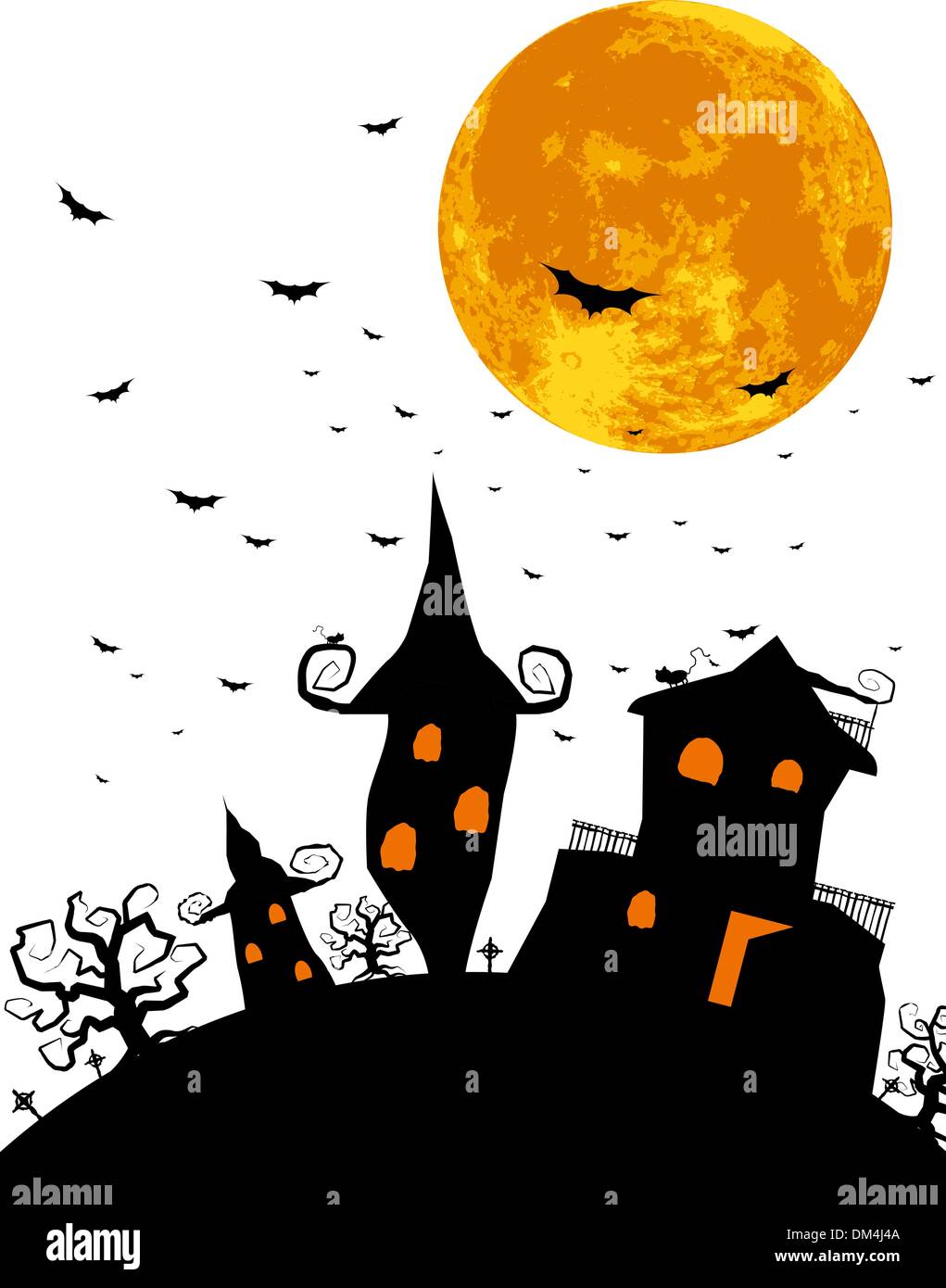 Halloween night with full moon Stock Vector Image & Art - Alamy