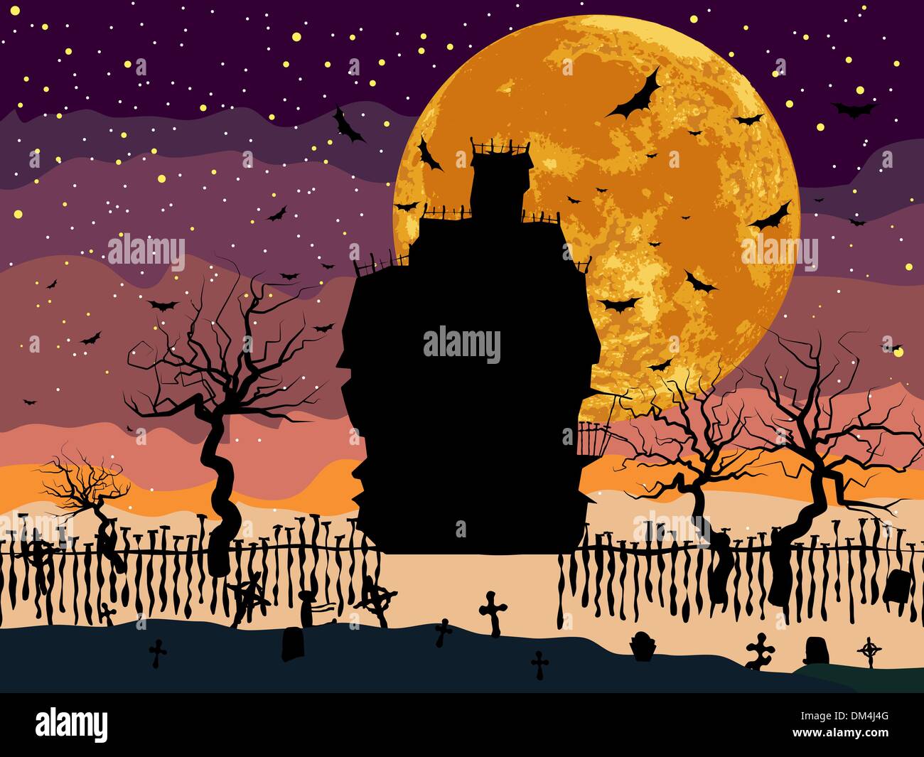 Scary Halloween Dark House Stock Vector Image & Art - Alamy