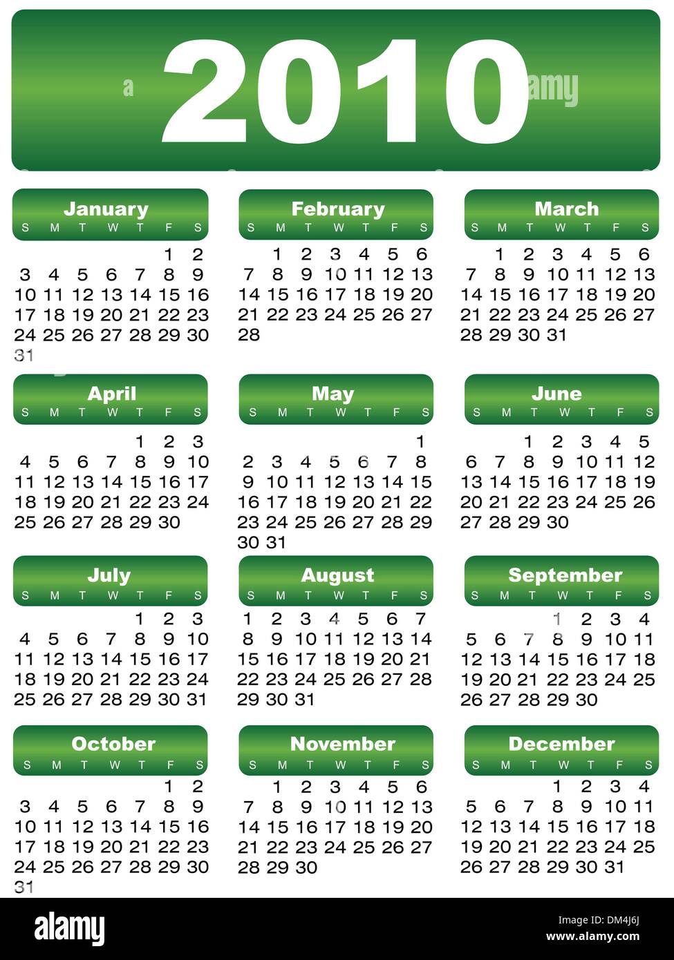 calendar for 2010 Stock Vector Image & Art - Alamy