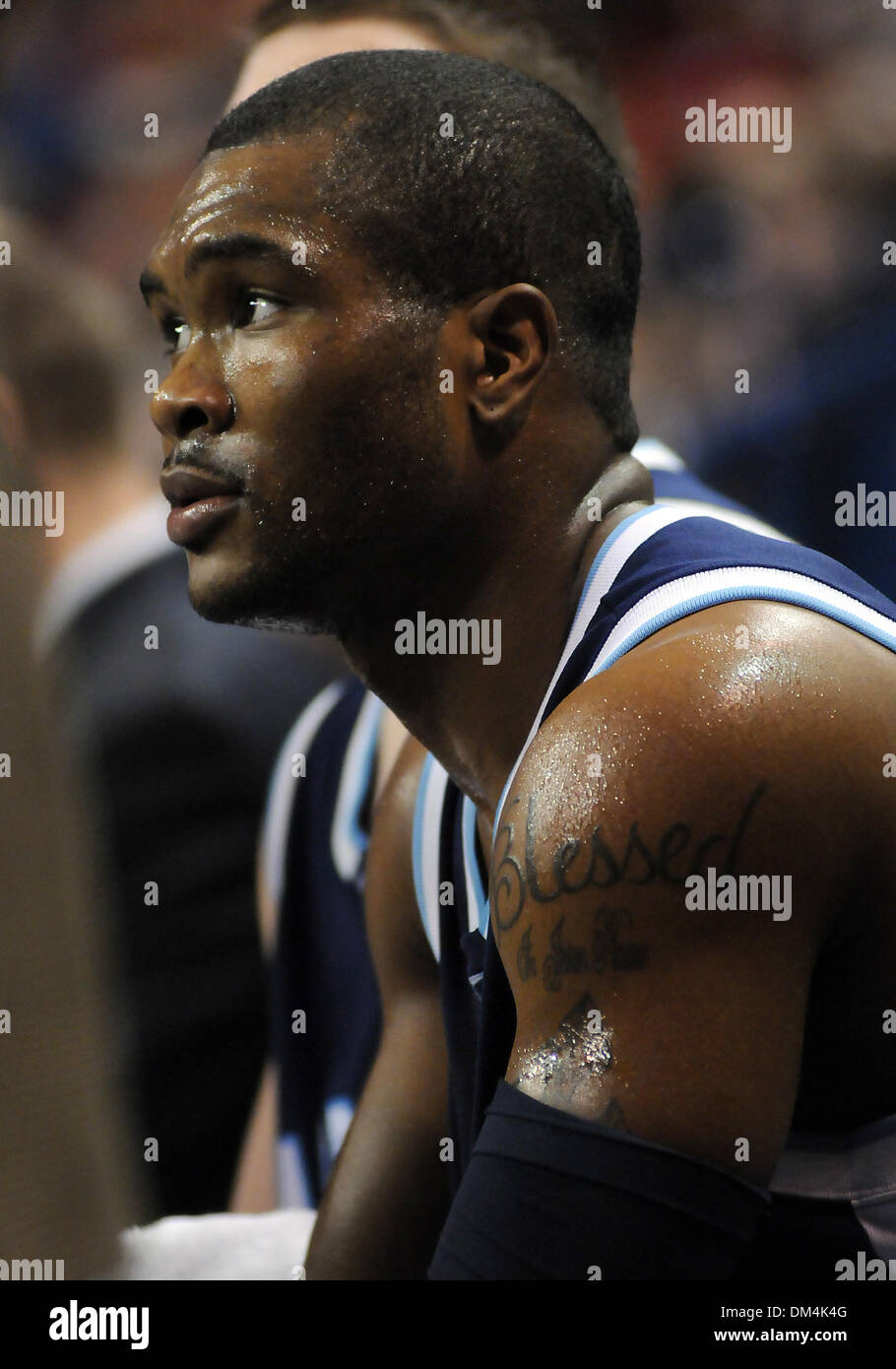 San Diego Brandon Johnson sits on the bench during a timeout of the ...