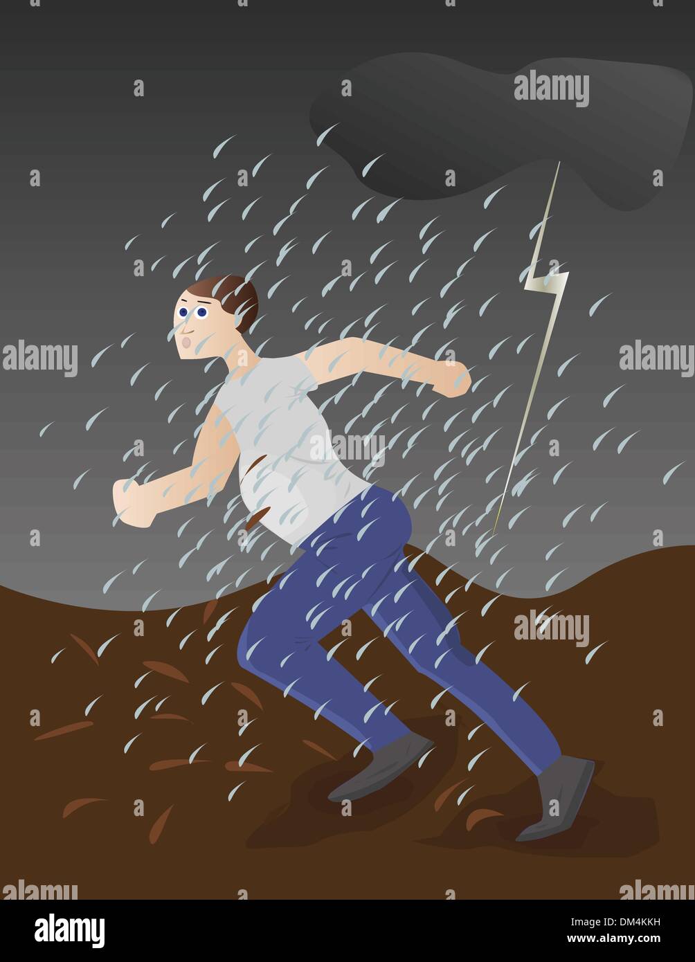 Man and nature painting Stock Vector Images - Alamy