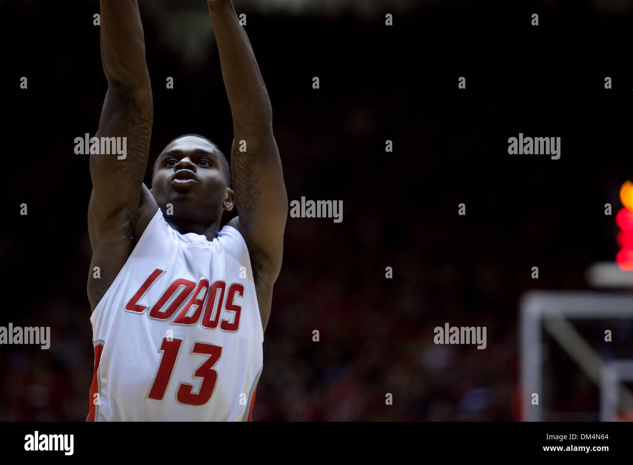 University of New Mexico guard Jamal Fenton (13) takes a free throw ...