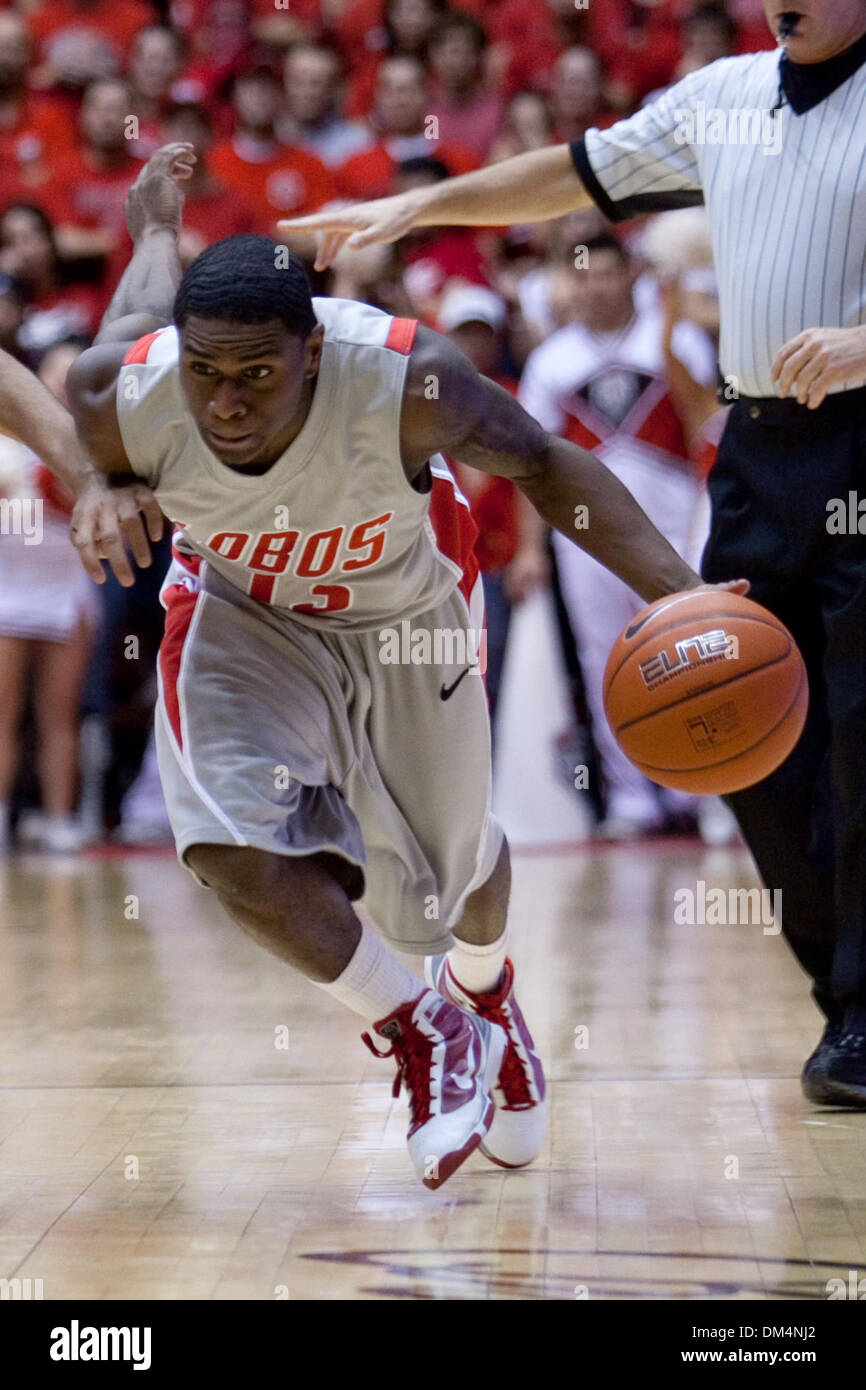 University of New Mexico forward Jamal Fenton (13) driving forward. The ...