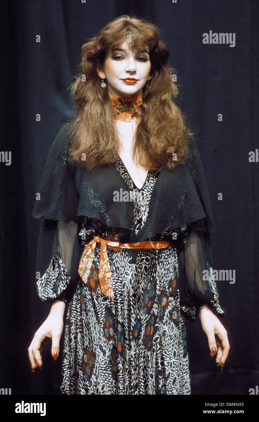 KATE BUSH English pop singer performing 'Wuthering Heights' in 1978 ...