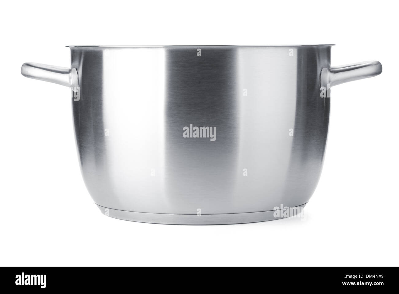 Stainless steel pot without cover. Isolated on white background Stock ...