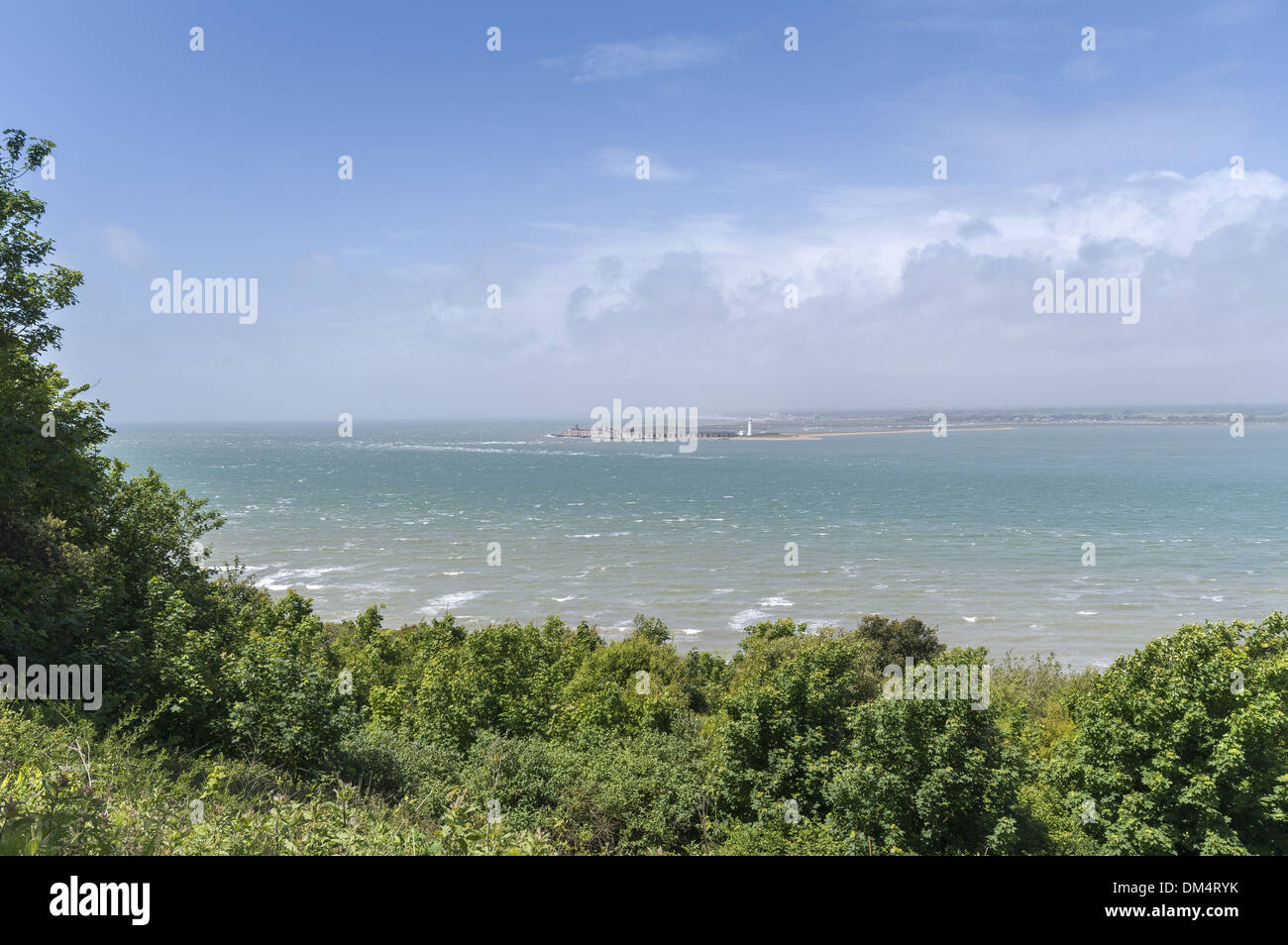 The view from Headon Warren on the Isle of Wight towards Hurst Point ...