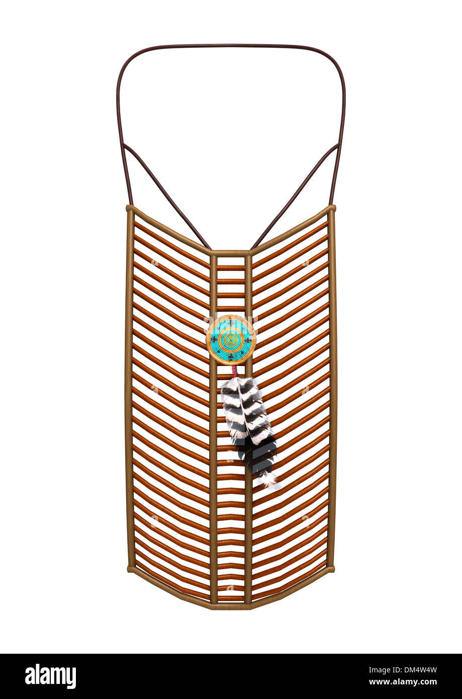 3D digital render of a handmade native American lace isolated on white ...