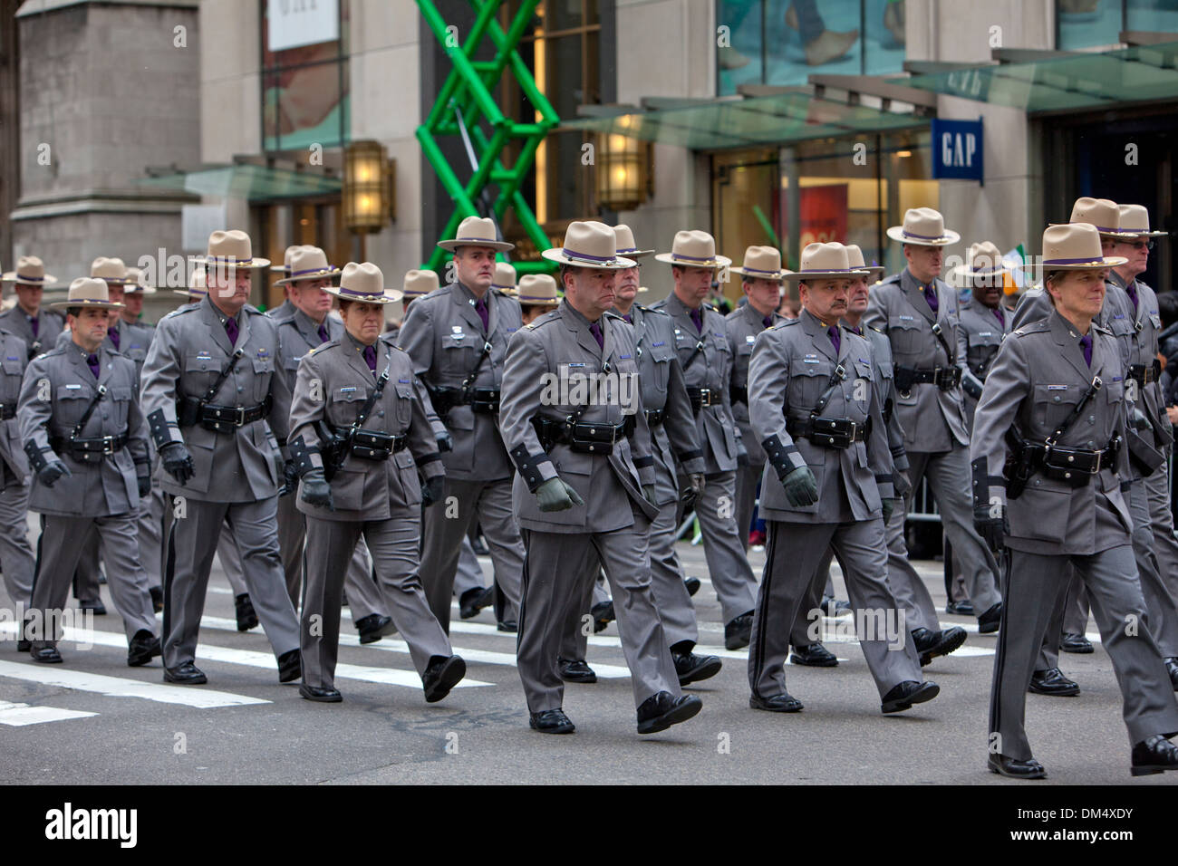 NEW YORK, NY, USA - MAR 16: Police at the St. Patrick's Day Parade on ...